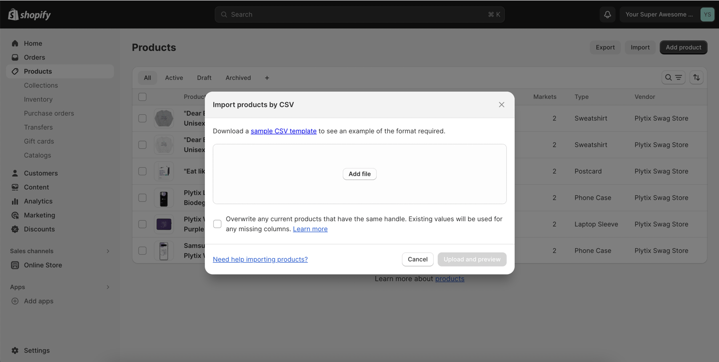 How to Import Your Products to Shopify in Bulk with a CSV file